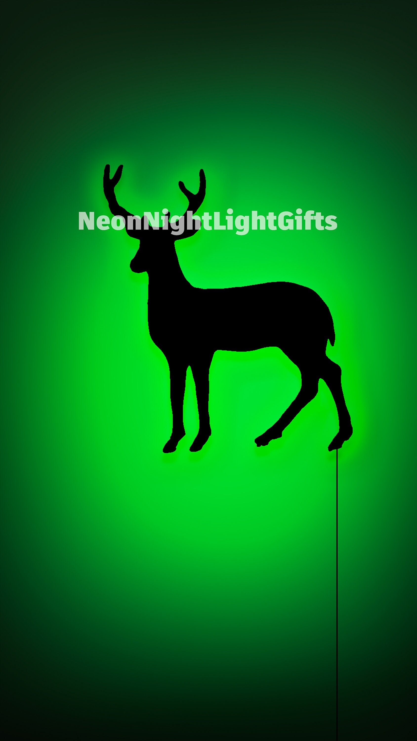 Custom Deer Hunting Wood Light Sign,deer Wall Decor, Personalized Deer ...
