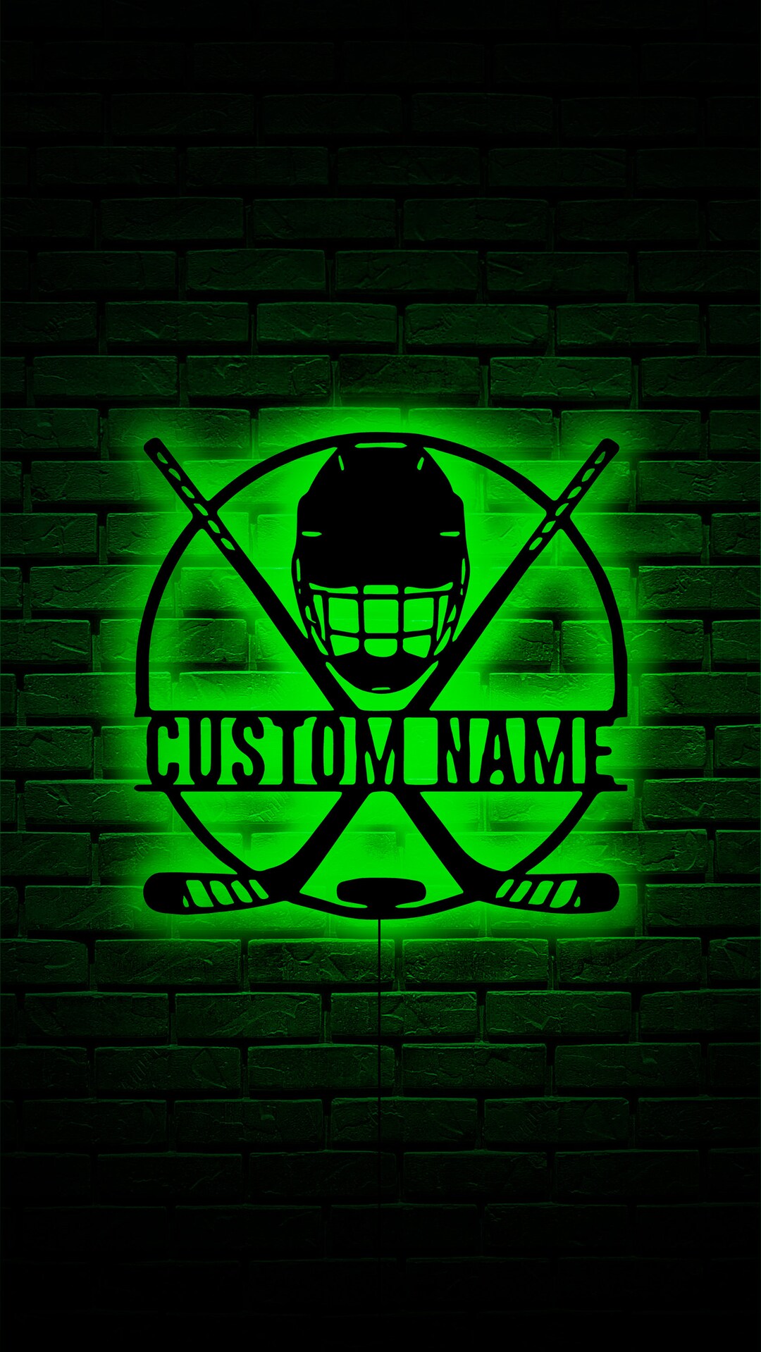 Ice Hockey Wood Wall Art With Rgb Led Light, Ice Hockey Home Decor, Ice ...