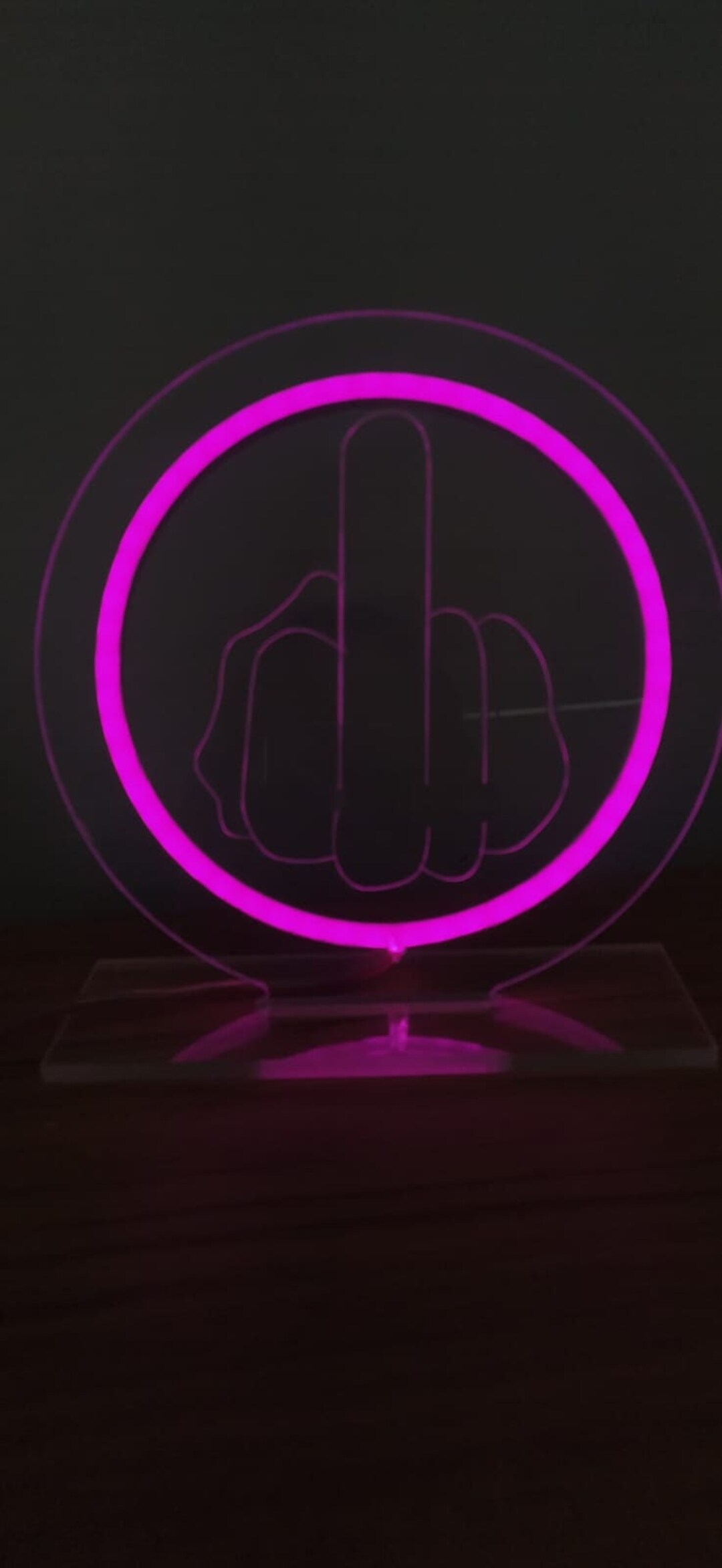 Middle Finger Night Light Sign, Custom Middle Finger Neon Decor ...