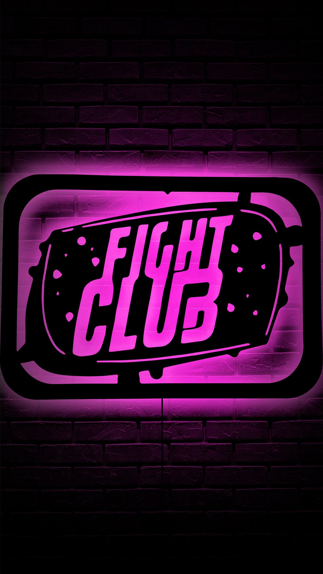 Fight Club Wood Wall Art With Rgb Led Light, Fight Club Room Decor ...