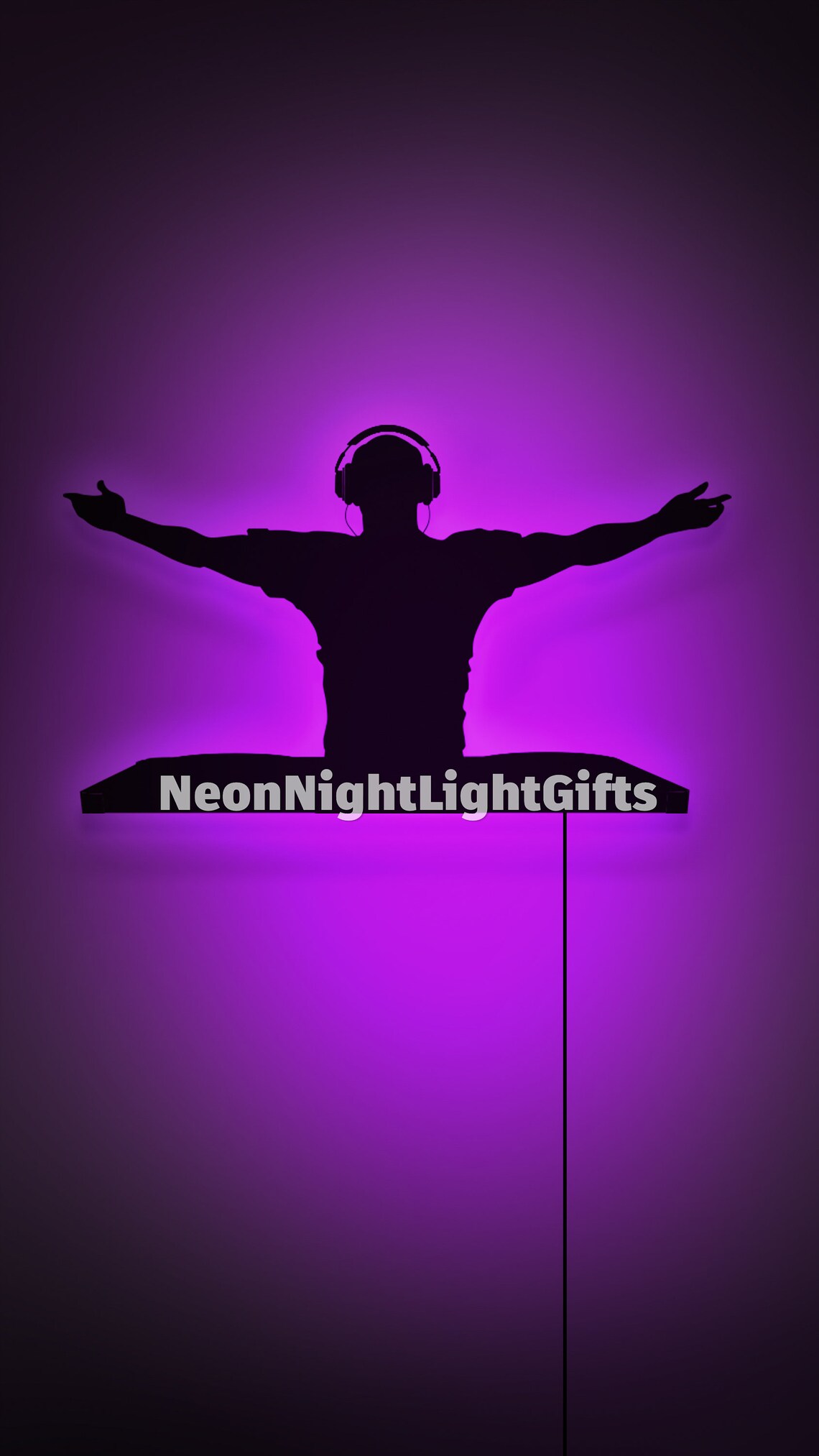 DJ Silhouette Led Sign, DJ Silhouette Led Light Decor, DJ Gifts, Music ...