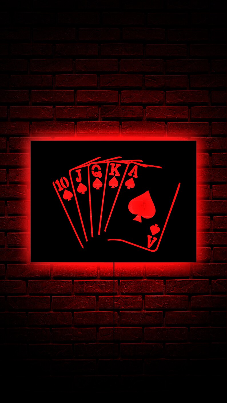 Playing Cards Light Sign, Custom Card Games Light Sign, Birthday Gift ...