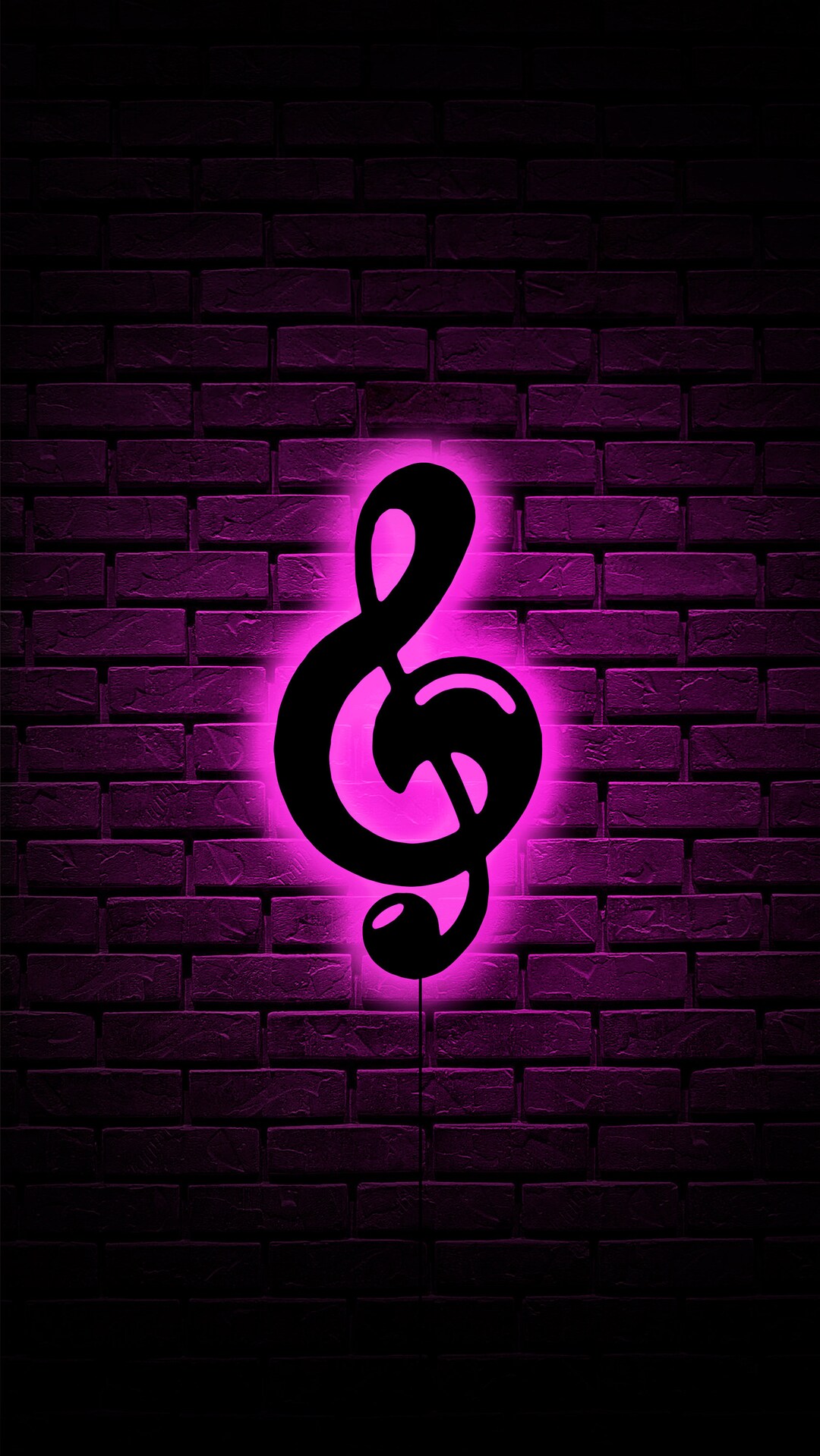 Treble Clef Wood Wall Art With Rgb Led Light, Treble Clef Home Decor ...
