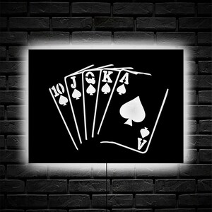 Playing Cards Light Sign, Custom Card Games Light Sign, Birthday Gift ...