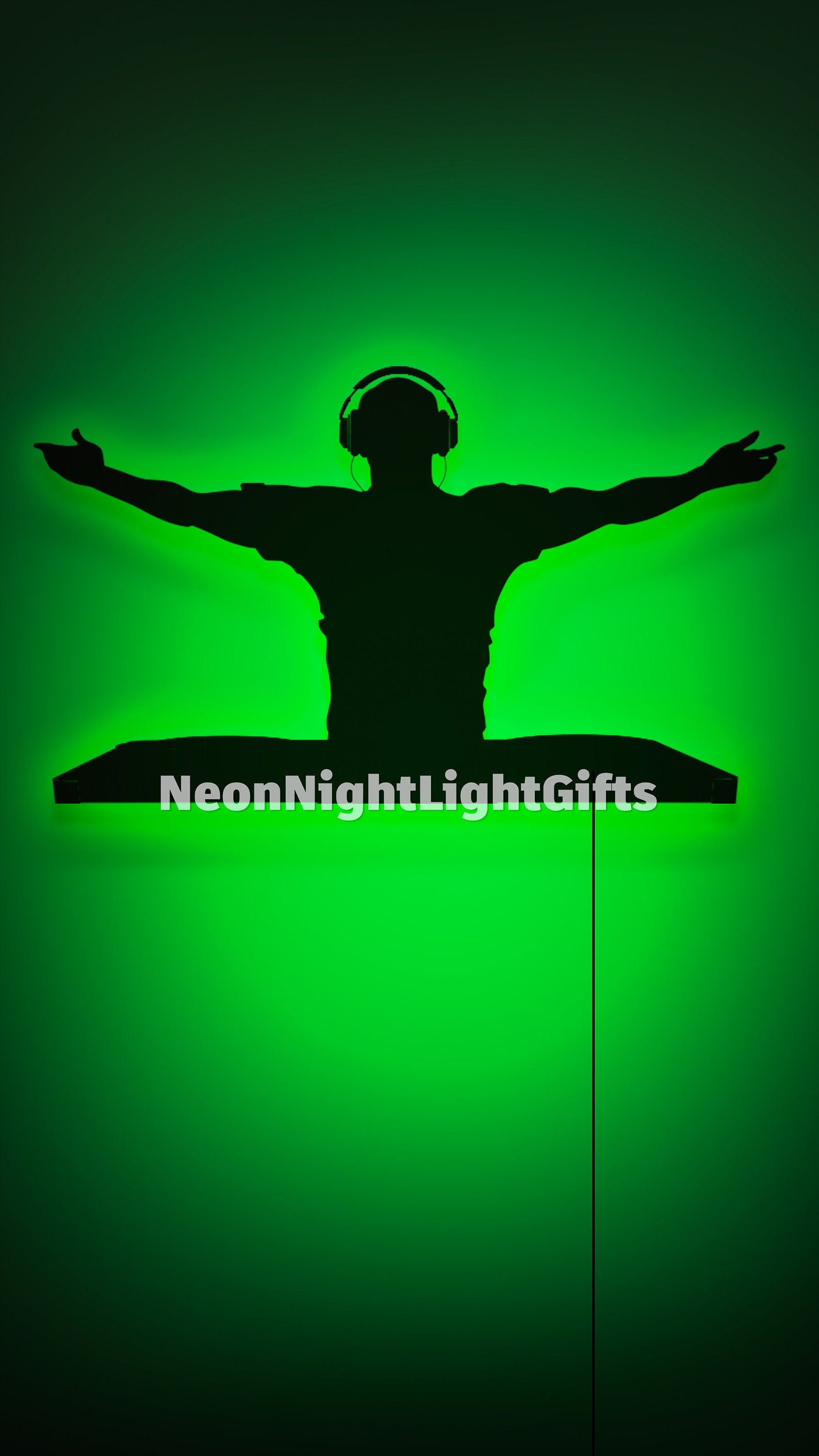 DJ Silhouette Led Sign, DJ Silhouette Led Light Decor, DJ Gifts, Music ...