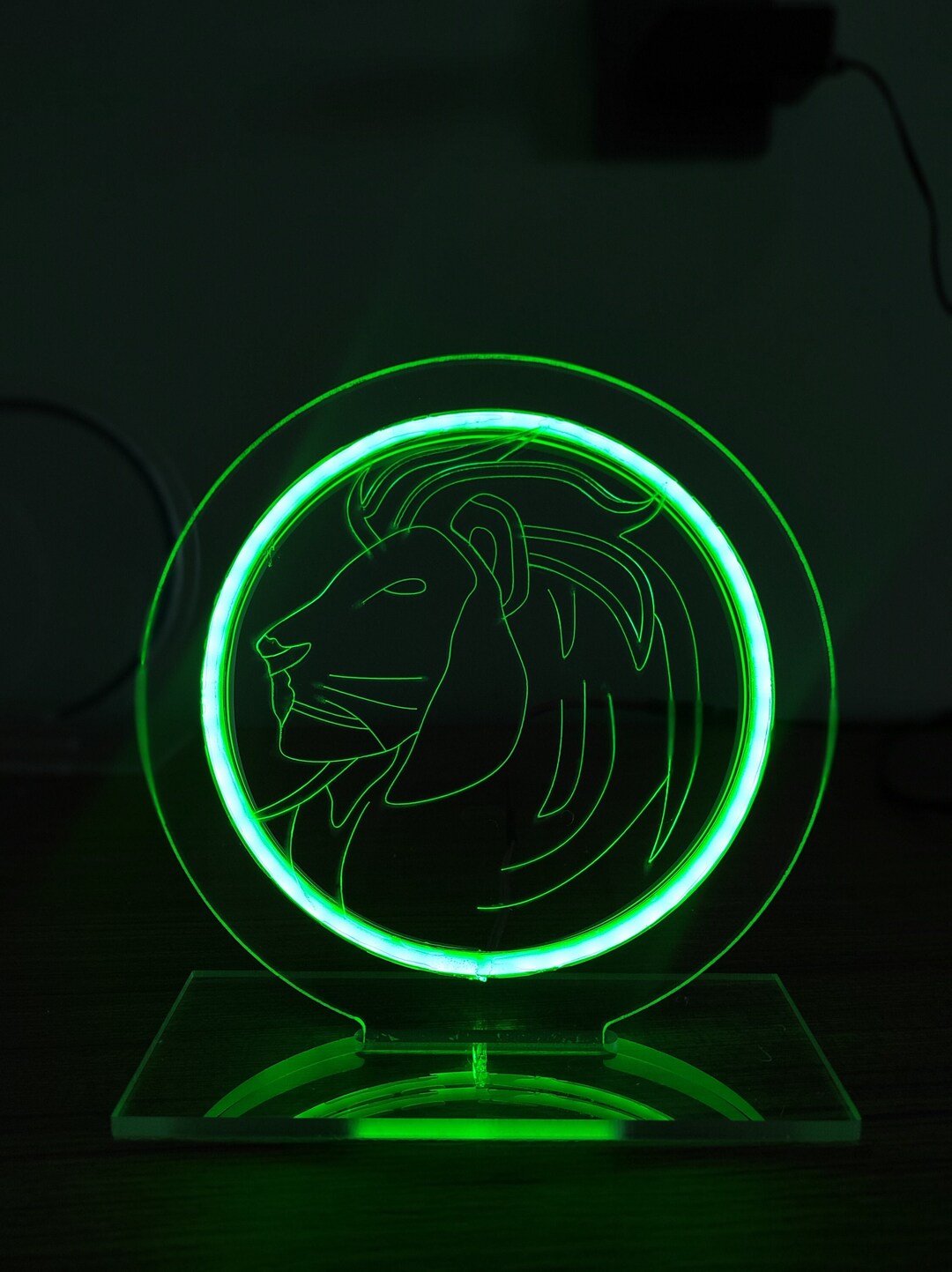 The Lion Neon Sign, Lion Circle Sign, Neon Night Lamp, Cute Neon Light ...