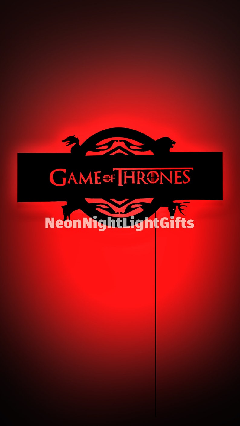 Game of Thrones Wood RGB Led Light Sign, Custom GOT Light Sign, Gamer ...