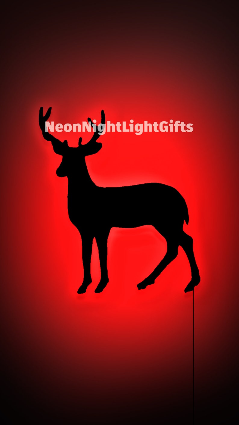 Custom Deer Hunting Wood Light Sign,deer Wall Decor, Personalized Deer ...