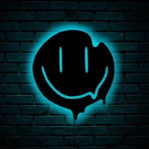 Smiley Face Led Light Sign, Led Neon Light Sign, Birthday Gift, Game ...