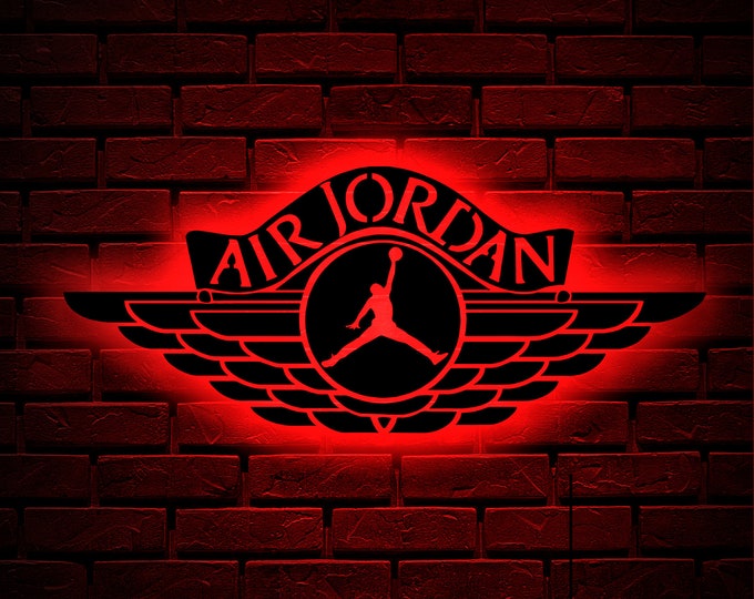 Jordan Neon Sign, Jordan Jumpman Wall Decor, Sleek Neon Sign, Perfect ...