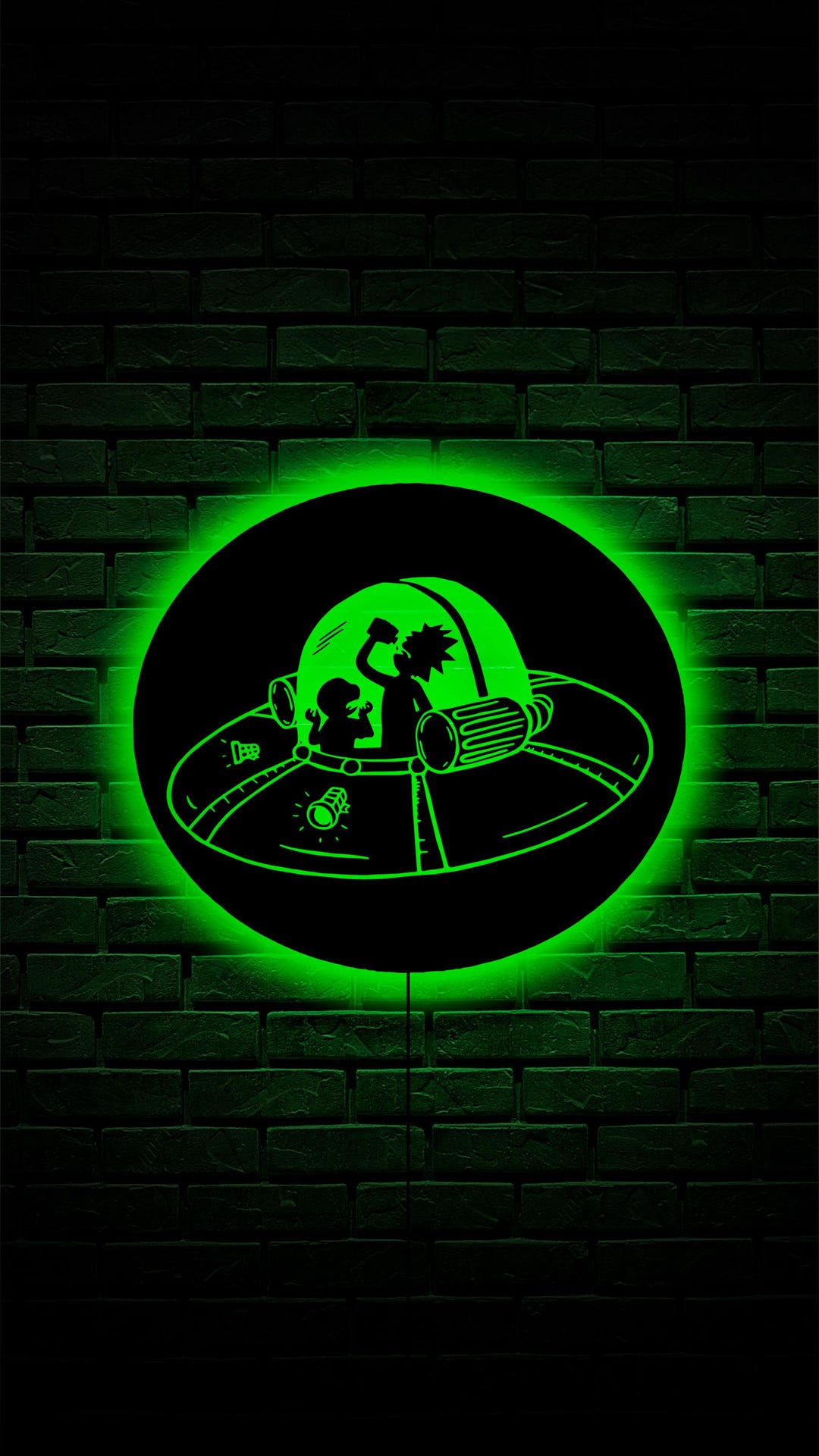 Rick and Morty Wood Wall Art With Rgb Led Light, Rick and Morty Room ...