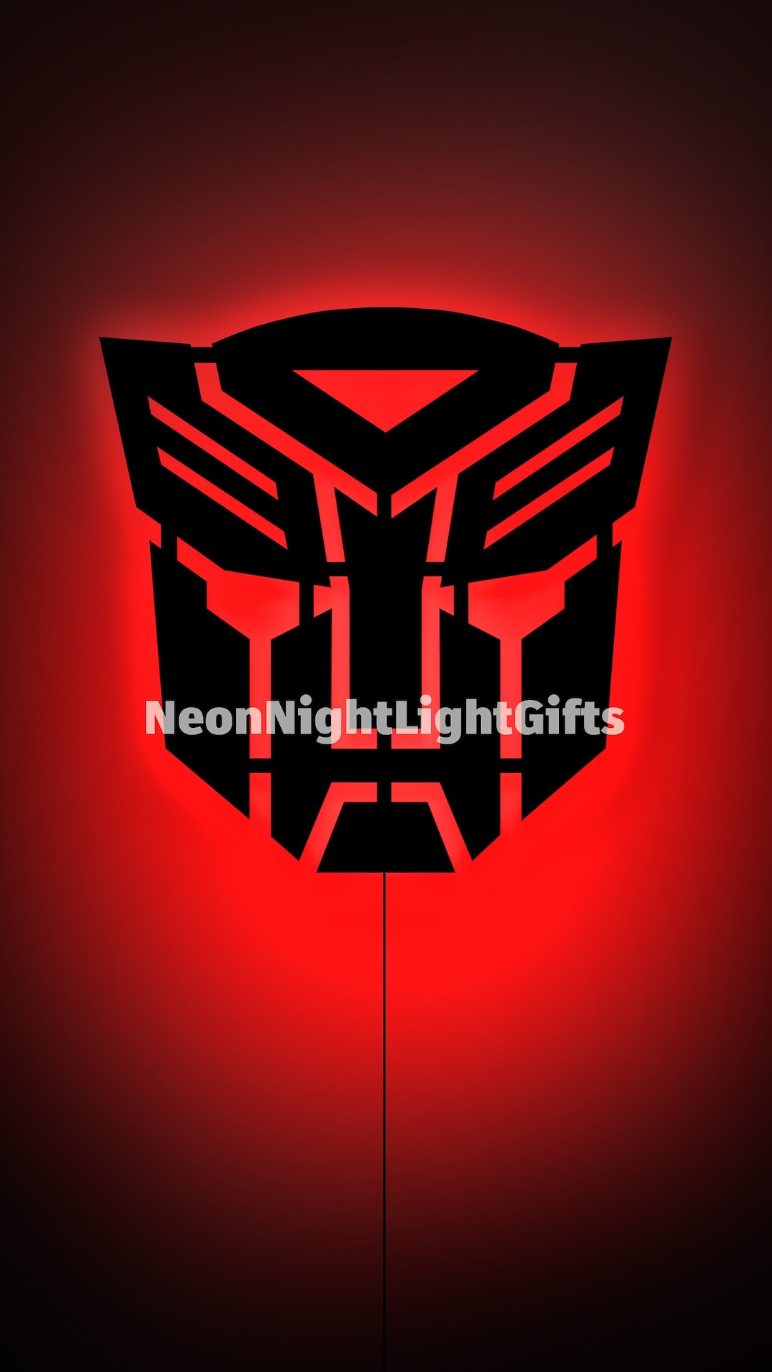Autobot Wood Wall Art With Rgb Led Light, Transformers Home Decor ...