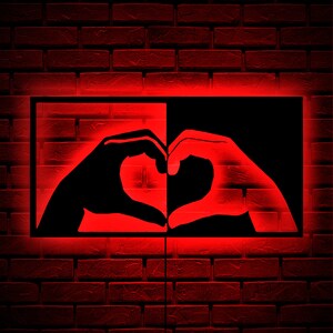 Heart Led Light Sign, Custom Love Light Sign, Birthday Gift, Game Room ...