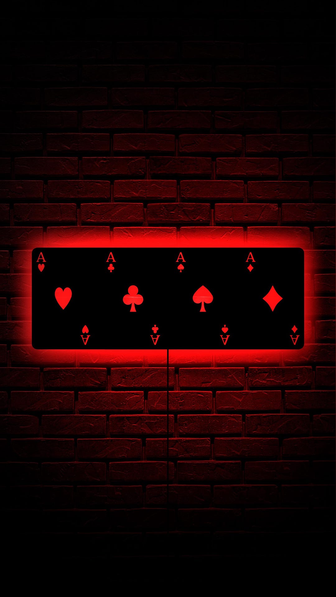 Playing Cards Wood Wall Art With Rgb Led Light, Playing Cards Room ...