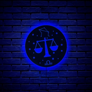 Libra Led Sign, RGB Wall Led Hanging Decor, Game Room Decor, Horoscope ...