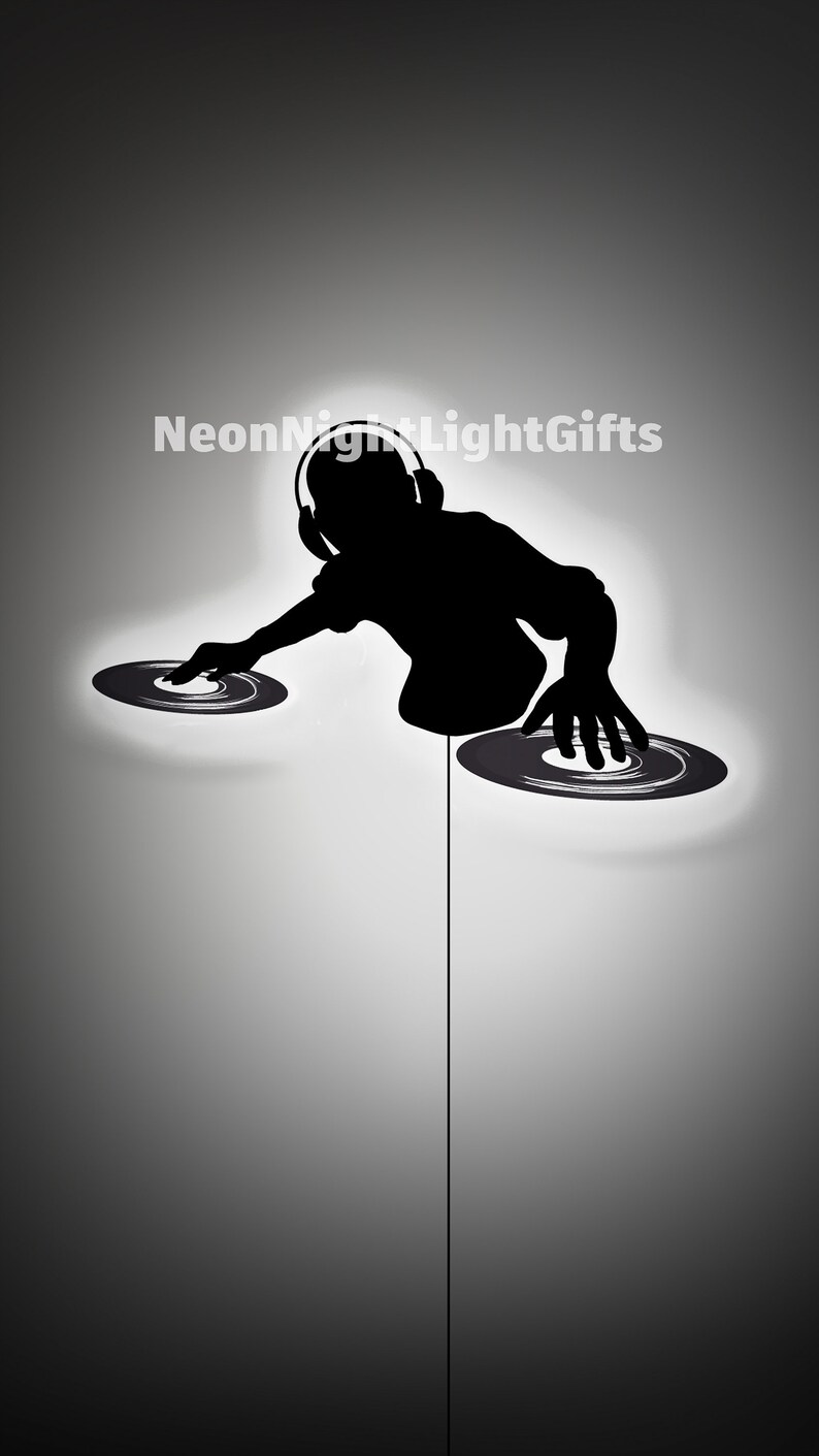 Custom DJ Silhouette Light Decor, Birthday Gift, Personalized Wall ...