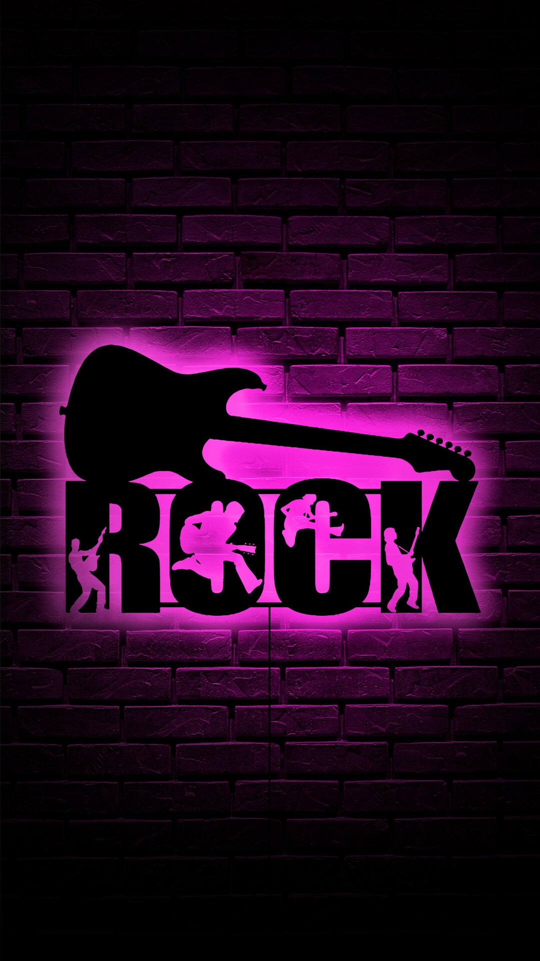 Rock Wooden Light Sign, Custom Guitar Silhouette Light Sign,game Room ...