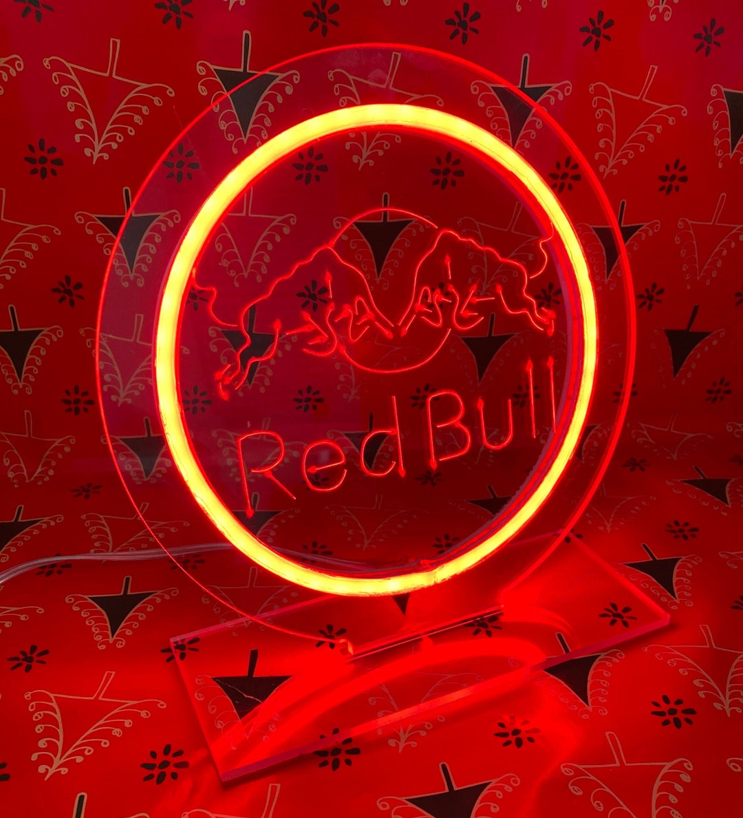 Red Bull Neon Led Light Sign, Red Bull Neon Sign, Red Bull Room Decor ...