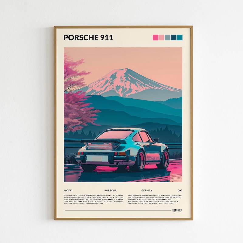 Porsche 911 Japanese Poster - Etsy