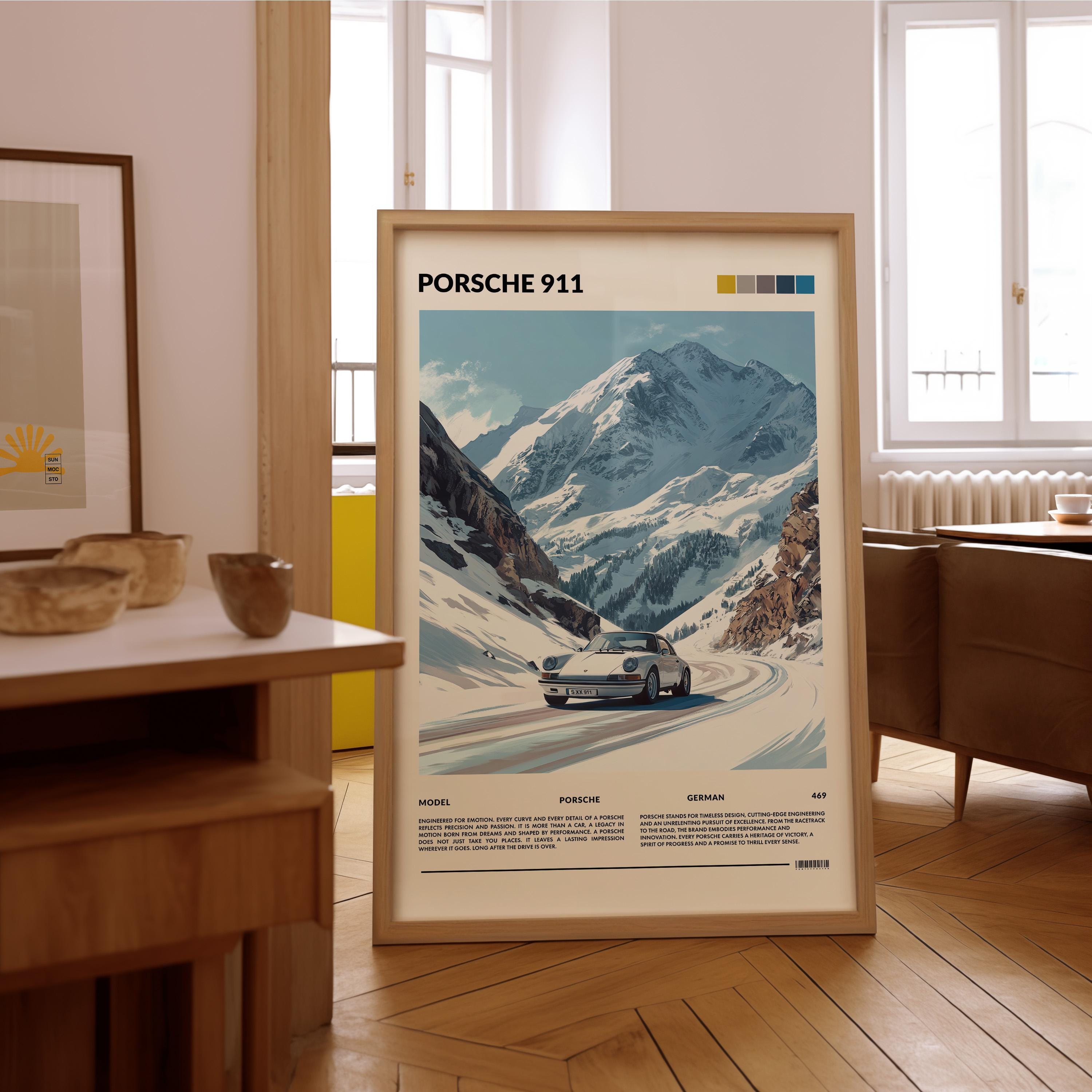 Vintage Porsche 911 Poster – Classic 911 Print Road Trip Poster ...