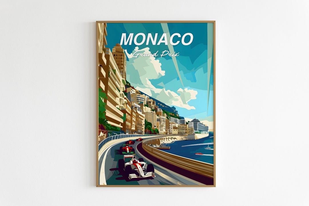 Formula 1 Poster Monaco Grand Prix Print Minimalist Vector Vintage ...
