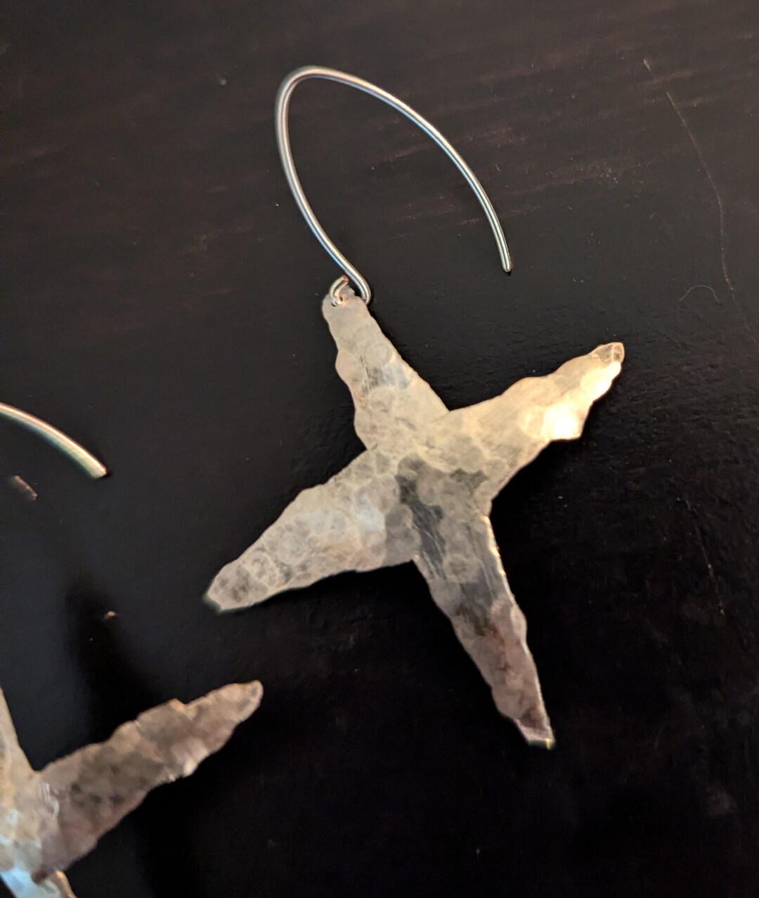 Four Point Star Silver Earrings - Etsy