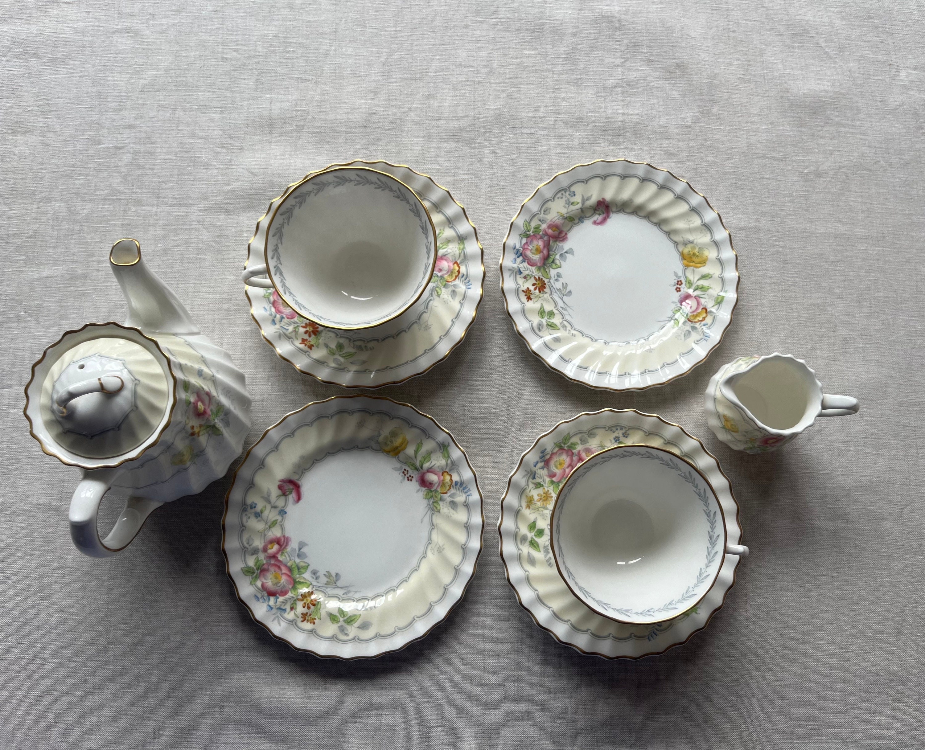 Royal Doulton Farley Fine Bone China Set of 8/ Vintage Tea Set H4882 ...