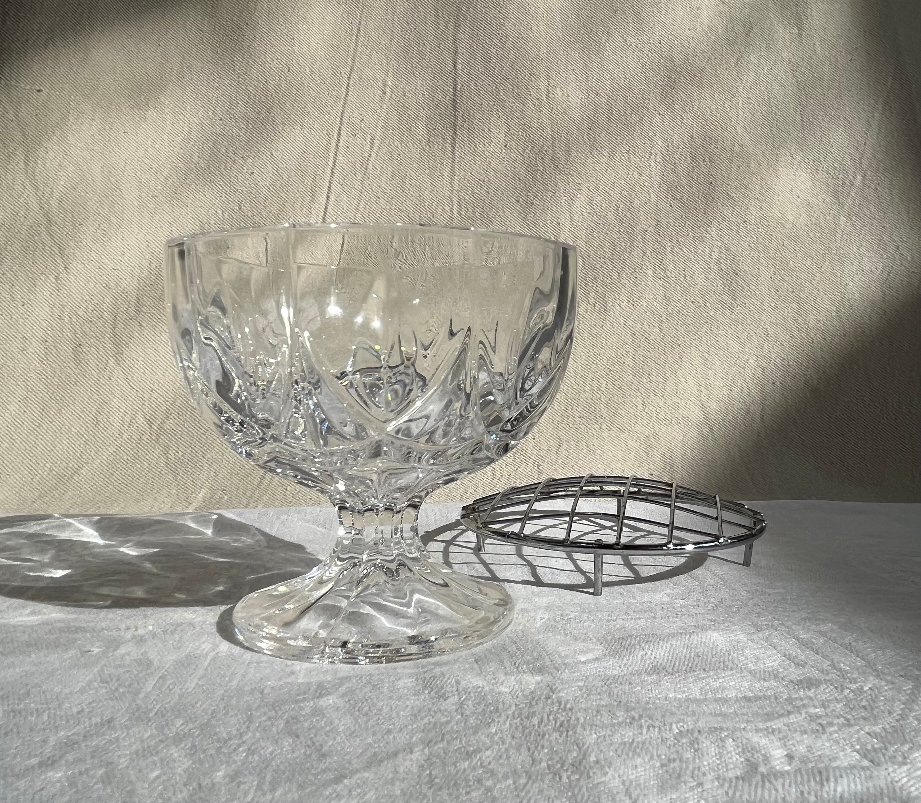 Small Footed Vintage Cut Glass Rose Flower Arrangement Bowl - Etsy