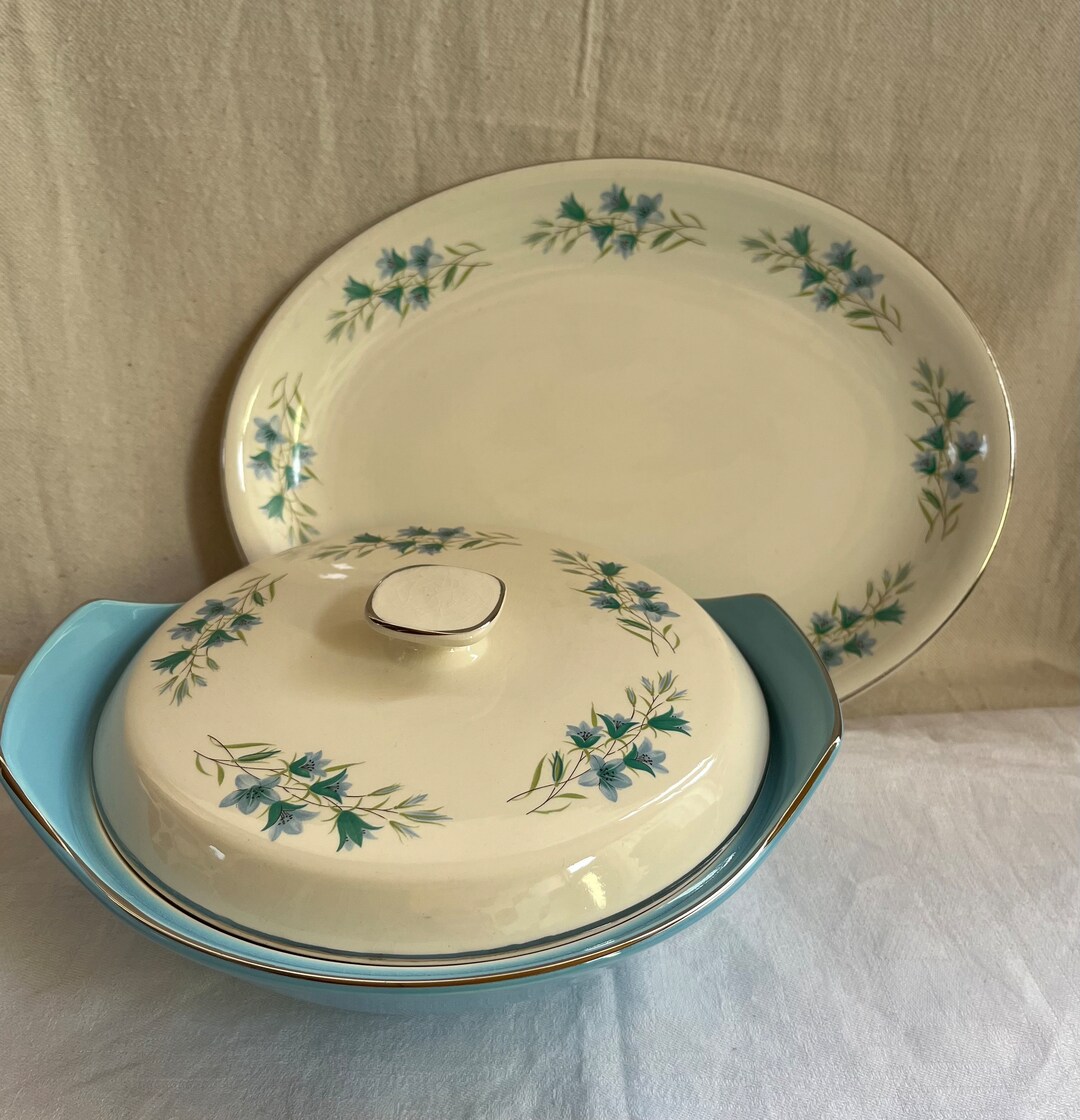 Palissy Harebell Design Adorable 1950s Serving Dish With a Lid and an ...