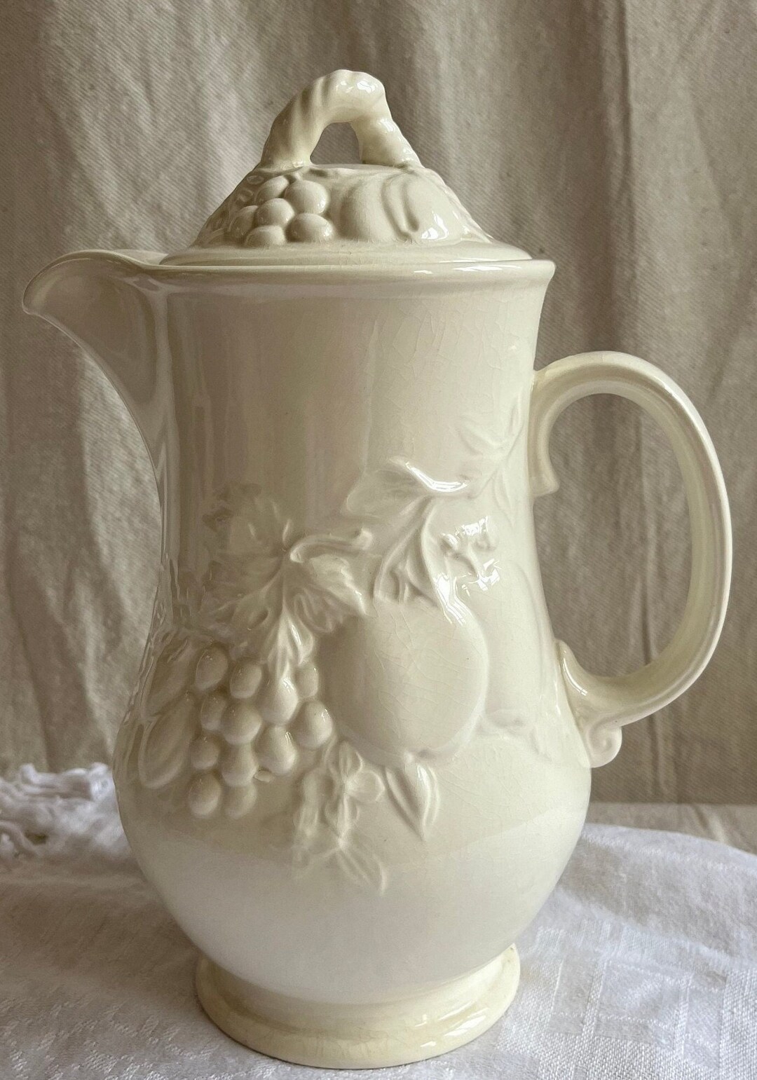 Royal Worcester Crown Ware England Fruit Design Ceramic Coffee Pot With ...