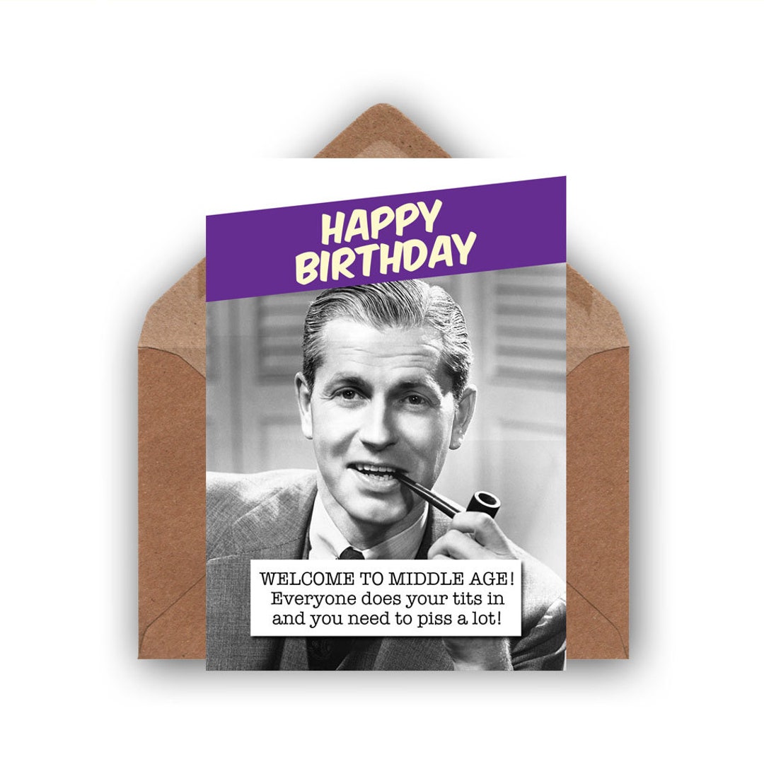 Funny Birthday Card Retro Birthday Card Humorous Birthday - Etsy