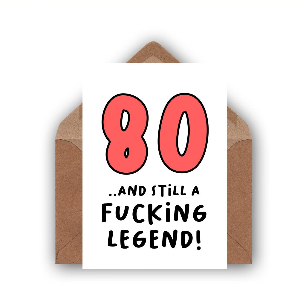 80th Birthday Card Funny Birthday Card Rude Birthday Card 80th Birthday ...