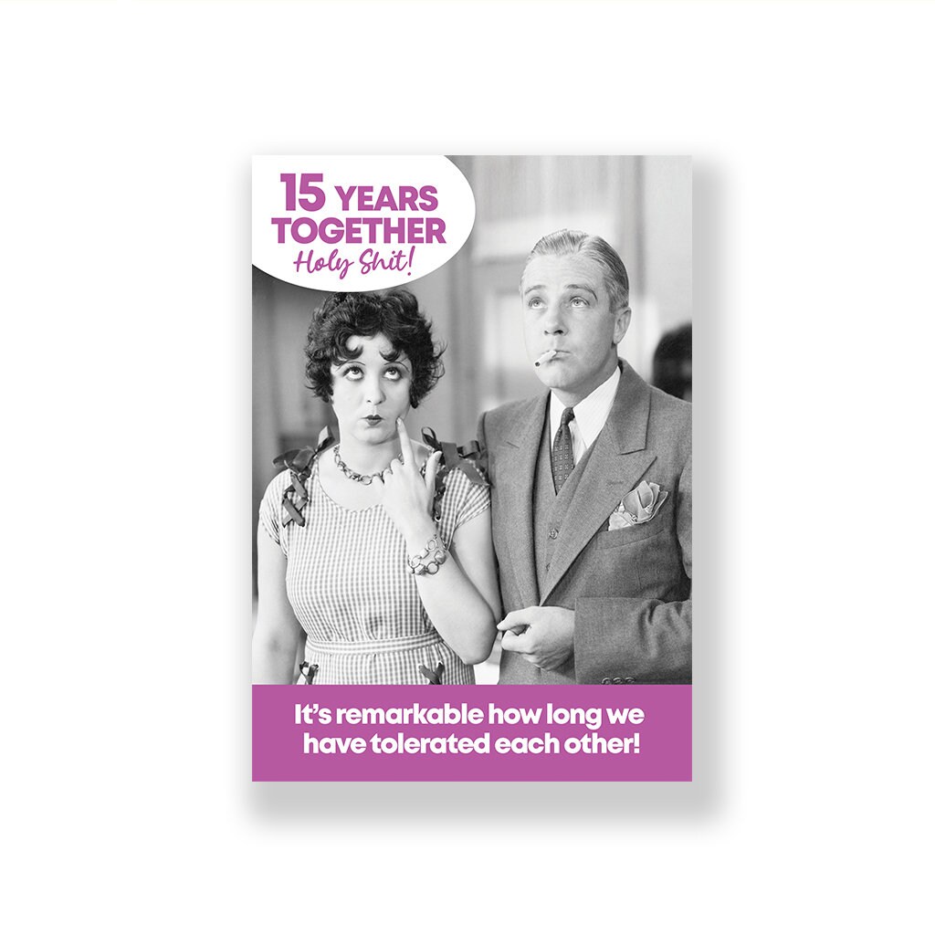 15th Anniversary Card Funny Anniversary Card Milestone Anniversary ...