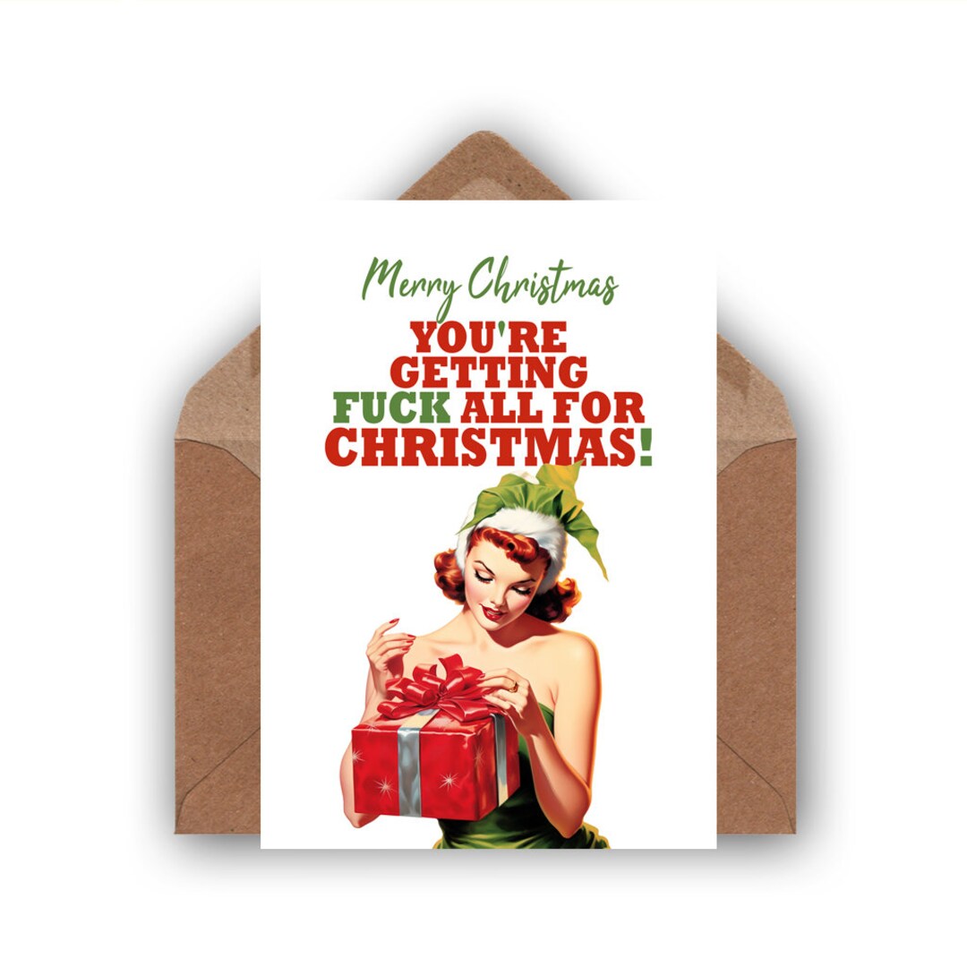 Funny Christmas Card Rude Christmas Card Humorous Xmas Card Offensive ...