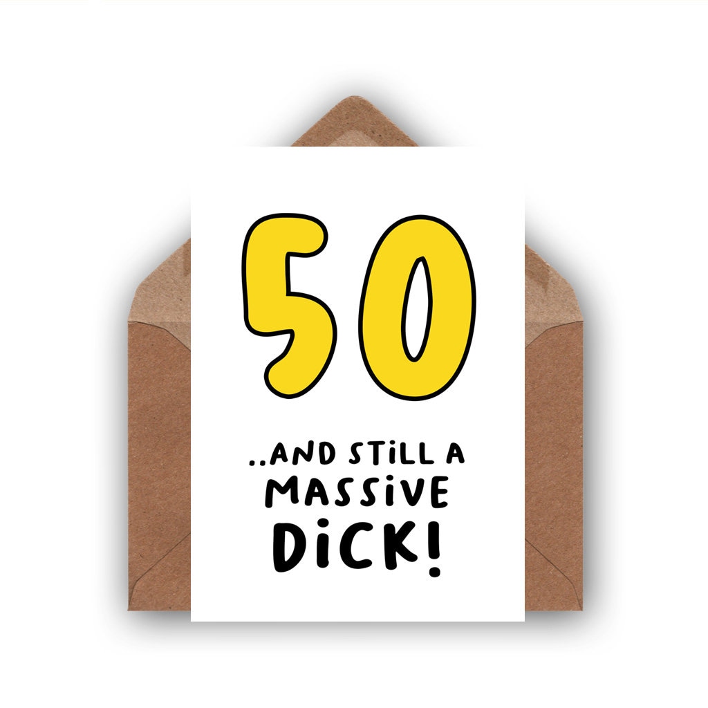 50th Birthday Card Funny Birthday Card Rude Birthday Card 50th Birthday ...