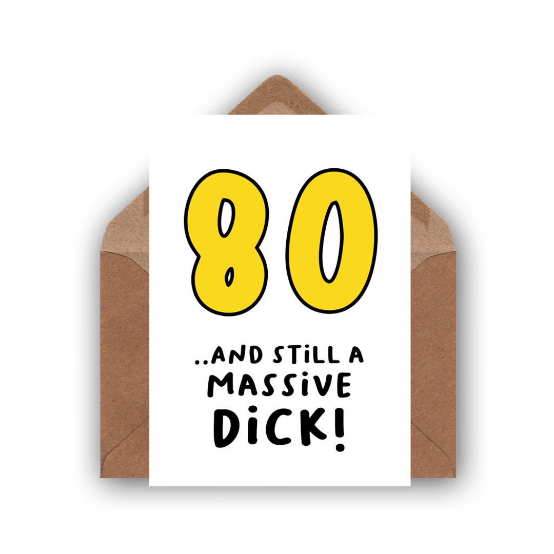 80th Birthday Card Funny Birthday Card Rude Birthday Card 80th Birthday ...