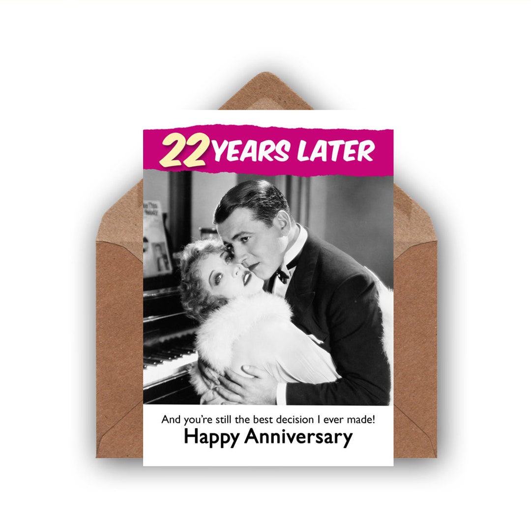 22nd Anniversary Card Funny Anniversary Card Milestone Anniversary ...