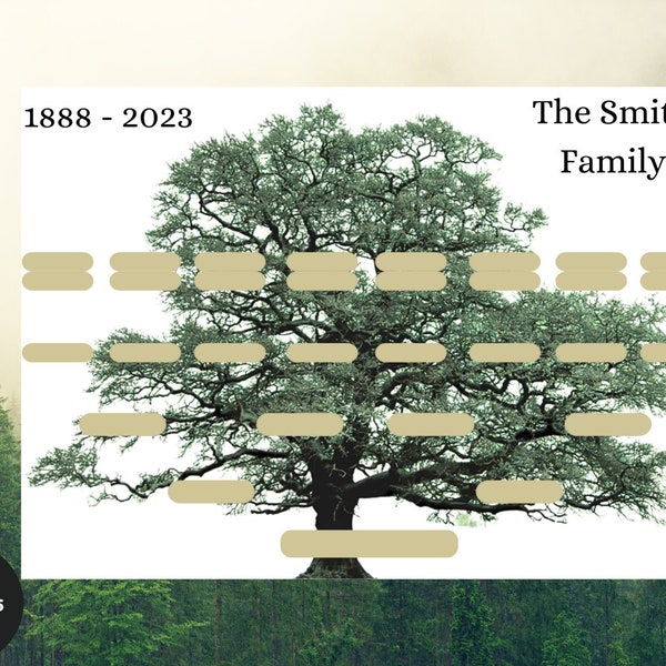 Editable 7 Generation Family Tree Template - Etsy