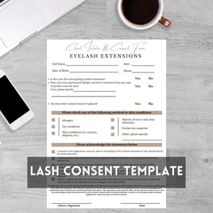 Editable Eyelash Extensions Consent Form - Etsy