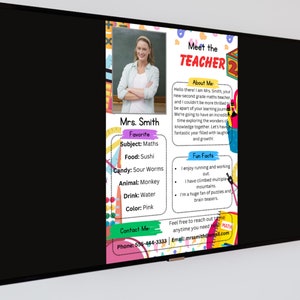 Meet the Teacher Letter Template, Elementary School Teacher Intro ...