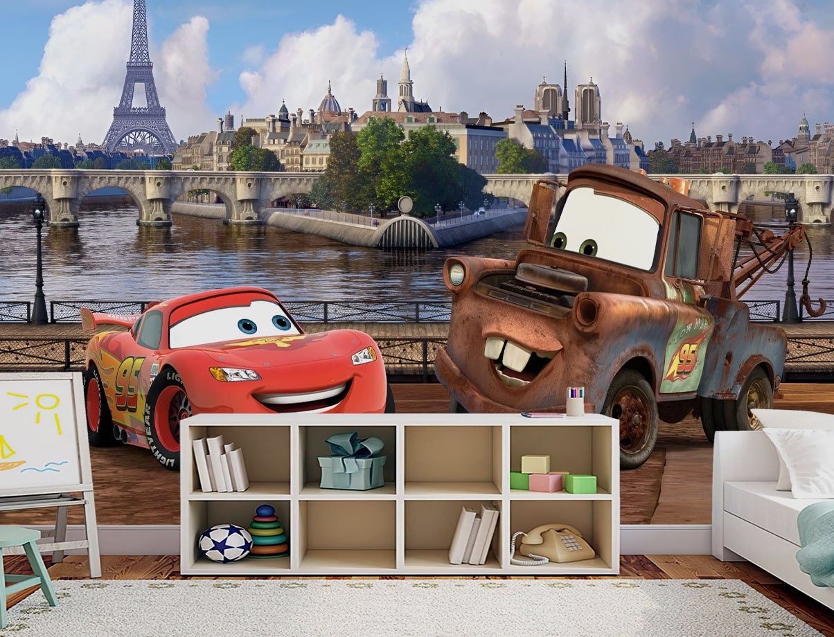 Wallpaper Lightning Mcqueen Building