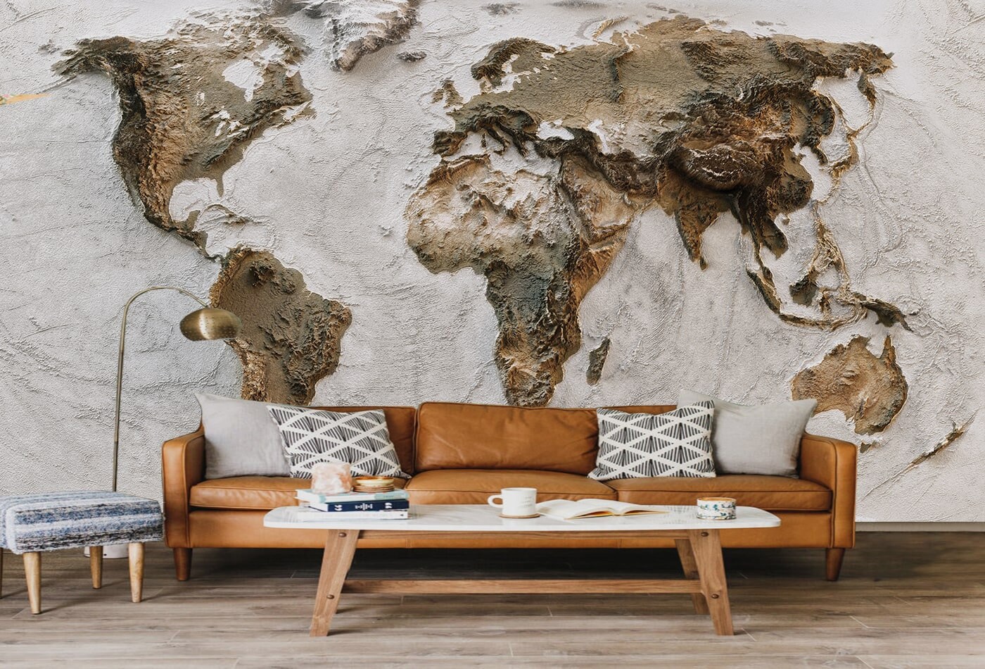 3D World Map Wallpaper - Removable Wallpaper - Peel and Stick - World ...