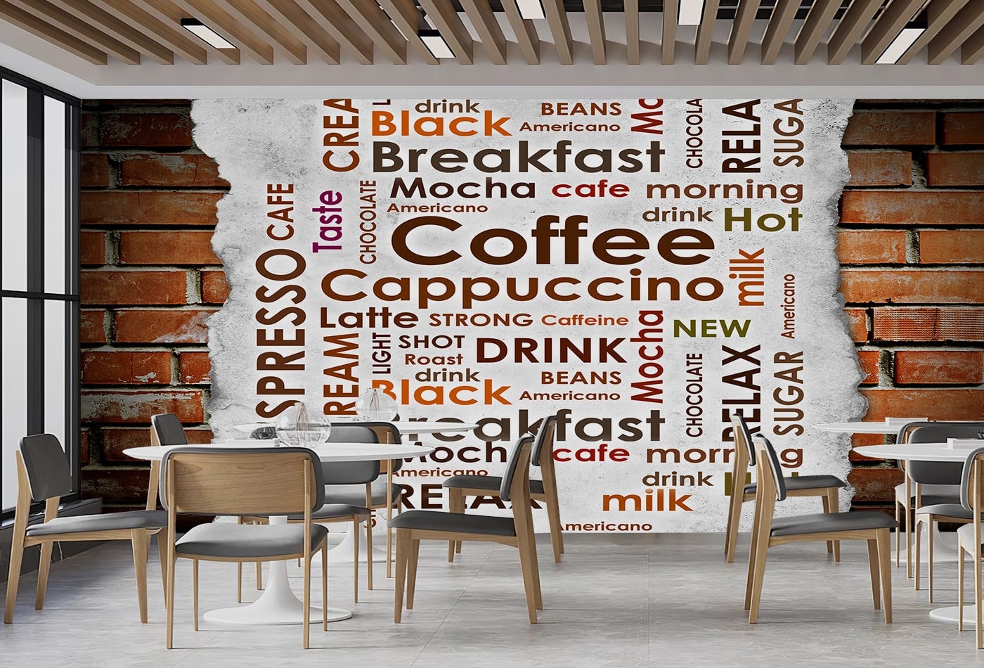 Coffee Wallpaper Removable Wallpaper Peel and Stick Cafe Wallpaper Wall ...