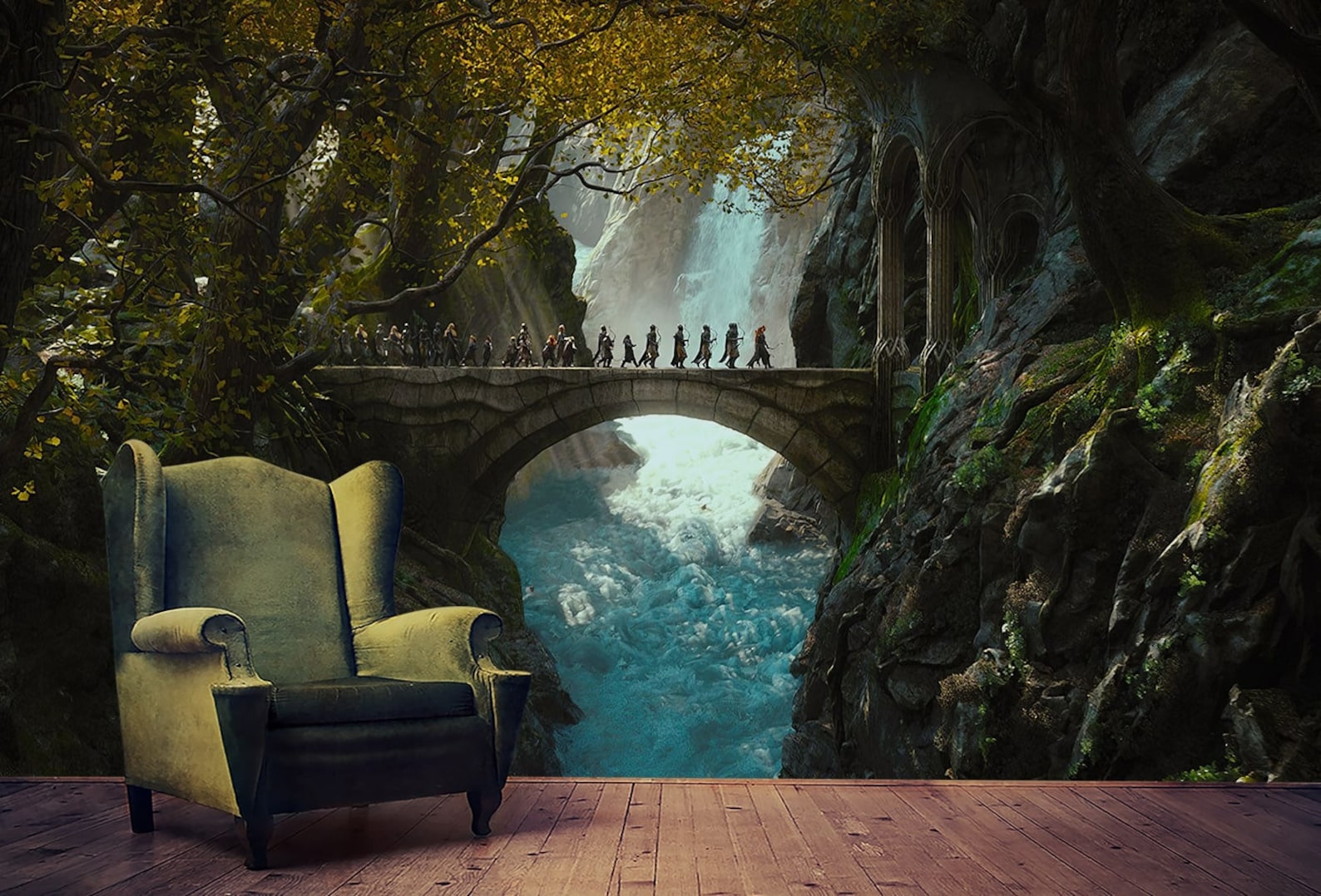 Lord of the Rings Wallpaper | Hobbit Rivendell Bridge | Peel and Stick ...