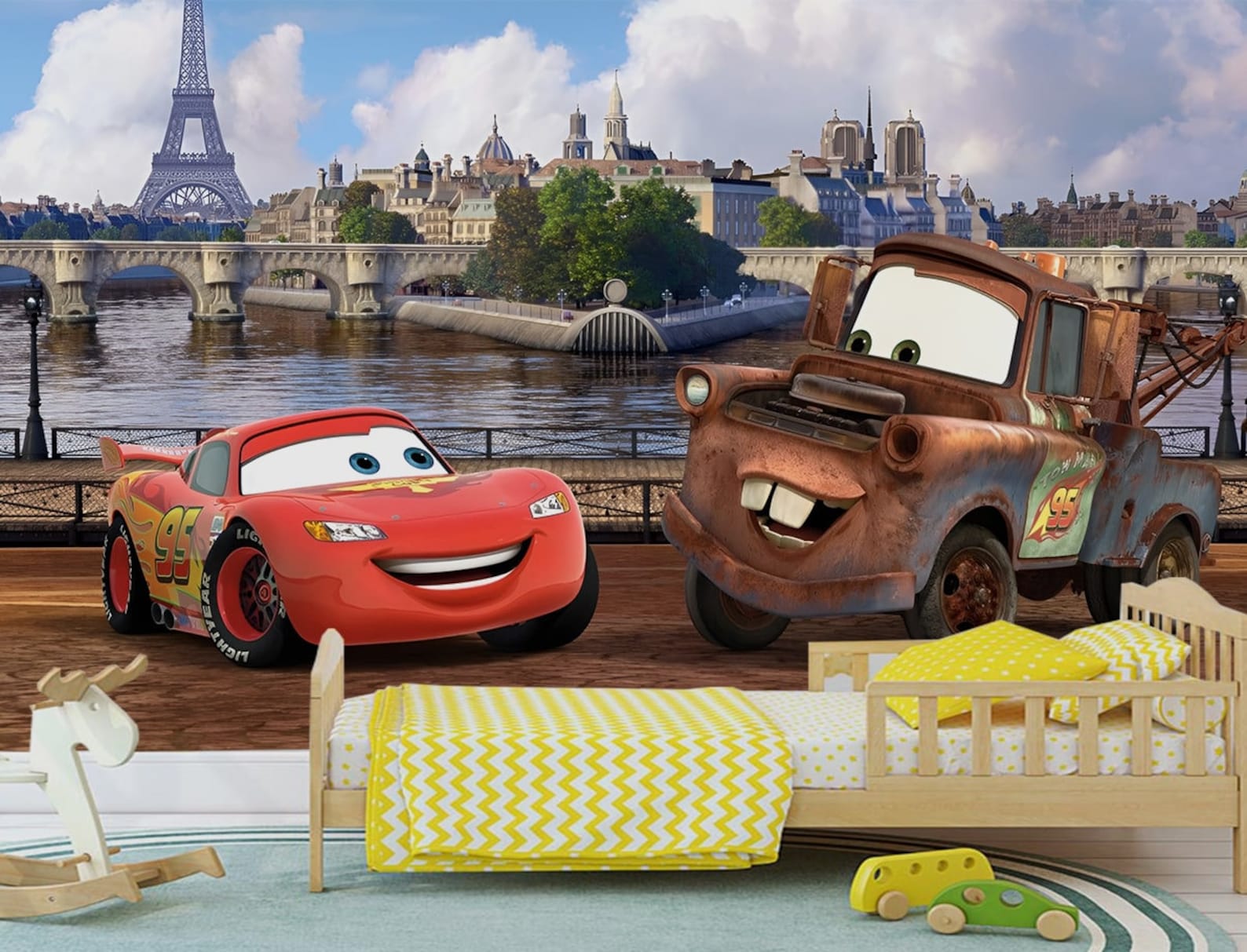 Lightning Mcqueen With Tow Mater Wallpaper - Cars Mural - Removable ...