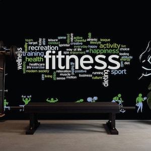 Gym Wallpaper - Removable Wallpaper - Peel and Stick - Fitness Center ...
