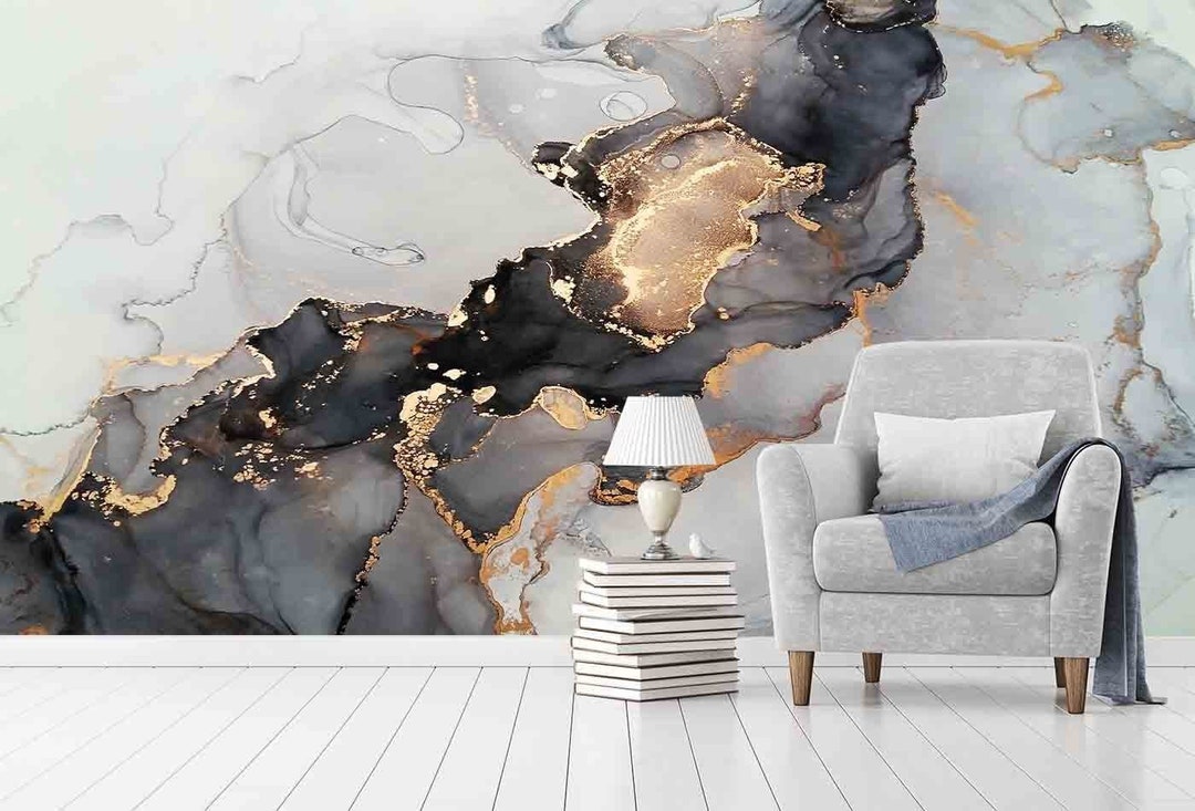 Luxury Marble Patterned Wallpaper - Abstract Wallpaper - Removable ...