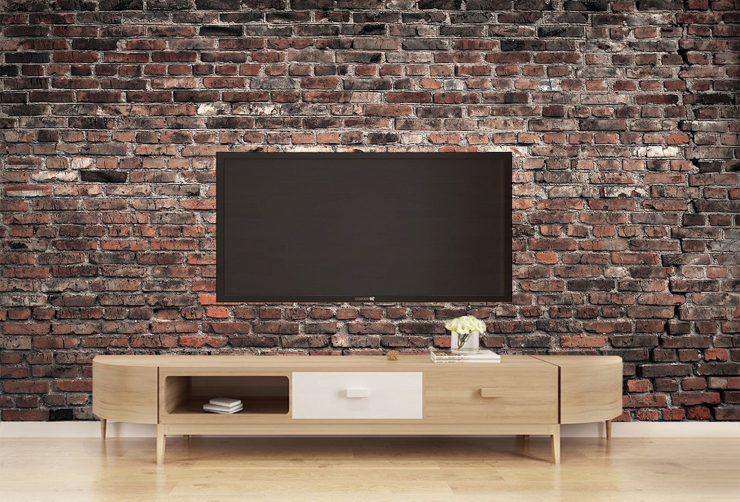 Brick Look Wallpaper - Vintage Wallpaper - Removable Wallpaper - Peel ...