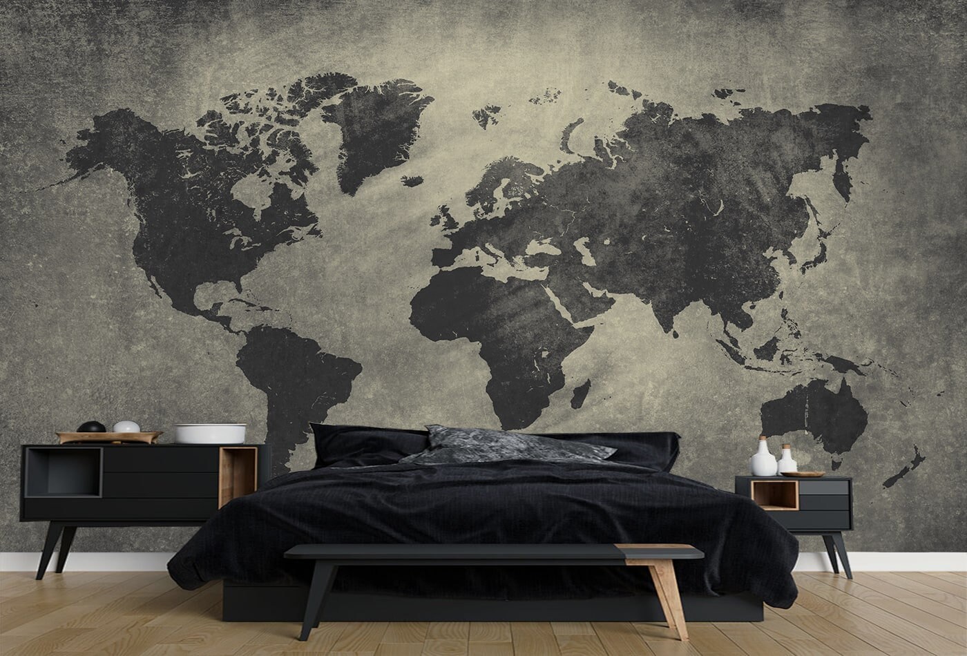 World Map Wallpaper - Removable Wallpaper - Peel and Stick - World Map ...