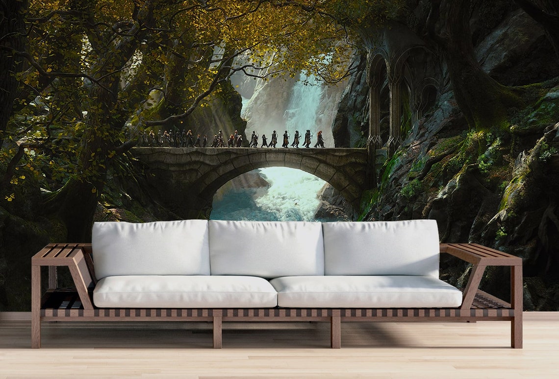 Lord of the Rings Wallpaper | Hobbit Rivendell Bridge | Peel and Stick ...